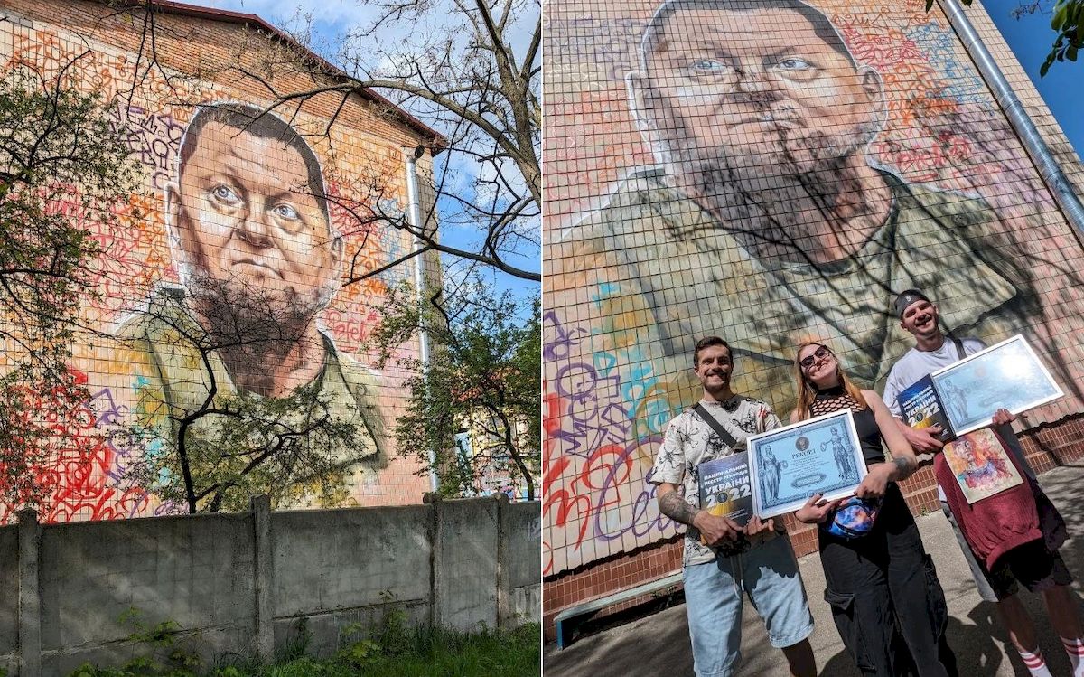 У Києві створили найбільший мурал із Залужним до нього долучилась